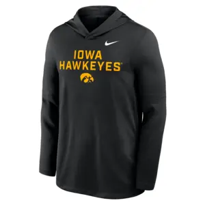 Nike Iowa Sideline Dri-fit College Long-sleeve Hooded Top - Black