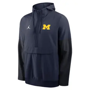 JORDAN Michigan Anorak College 1/2-zip Hooded Jacket - Blue
