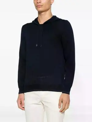 Canali Merino Wool Hooded Pullover