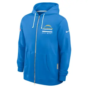 Nike Los Angeles Chargers Utility Player Sideline Dri-FIT NFL Full-Zip Hoodie Blue
