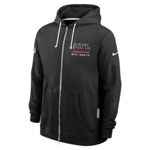 Nike Atlanta Falcons Utility Player Sideline Dri-fit Nfl Full-zip Hoodie - Black
