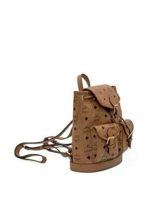Mcm Monogram Buckle Backpack