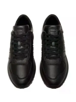 Bally Outline Grained Leather Ribbon Sneakers