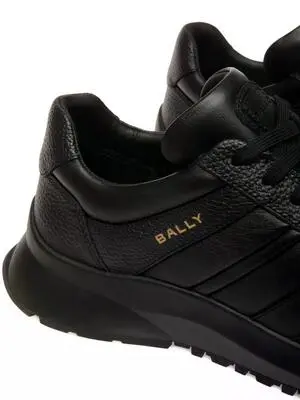 Bally Outline Grained Leather Ribbon Sneakers