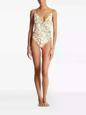 Balmain Chaînes-pattern One-piece Swimsuit