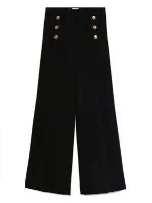 Seductive Bridget Gold-button Wide-leg Trousers