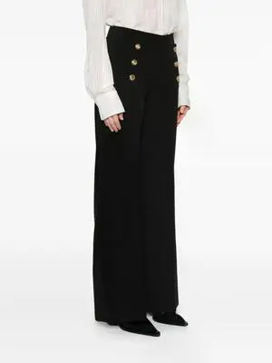 Seductive Bridget Gold-button Wide-leg Trousers