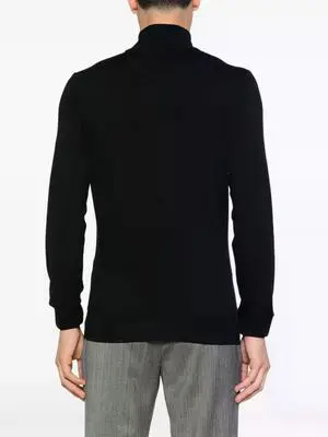 Canali Long-sleeved Wool Sweater - Black