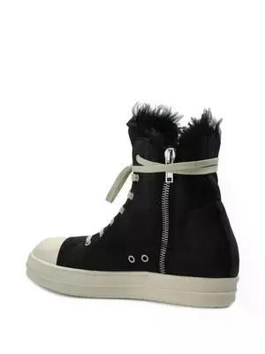 Rick Owens Shearling-lined Lace-up Sneakers