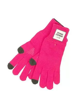 Opening Ceremony Oc Logo Knitted Gloves - Pink