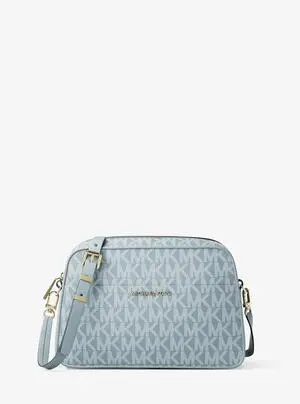 Michael Kors Jet Set Small Signature Logo Camera Crossbody Bag Blue