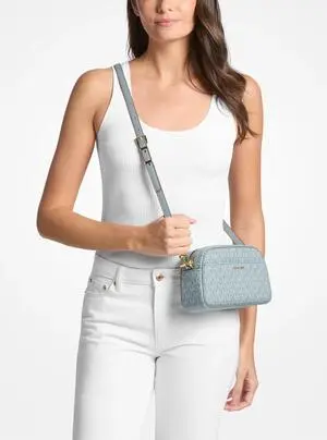 Michael Kors Jet Set Small Signature Logo Camera Crossbody Bag - Blue