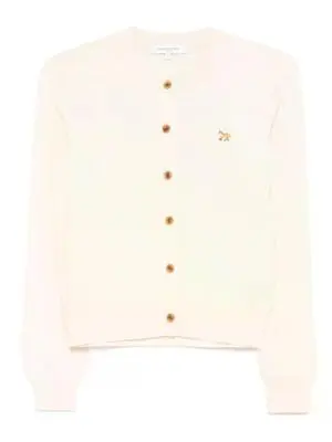 Maison Kitsuné Fox-embroidered Buttoned Cardigan - Neutrals