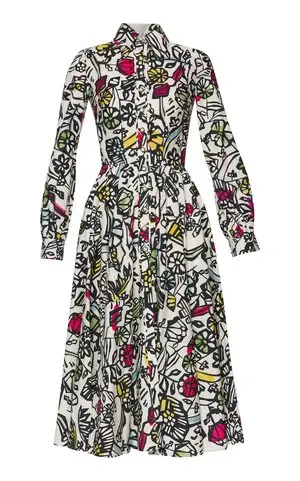 Lena Hoschek Stella Printed Cotton Midi Dress - Multi