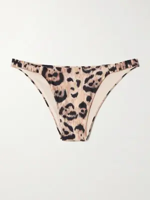 Agua Bendita Vera Ruffled Leopard-print Bikini Briefs - Animal Print