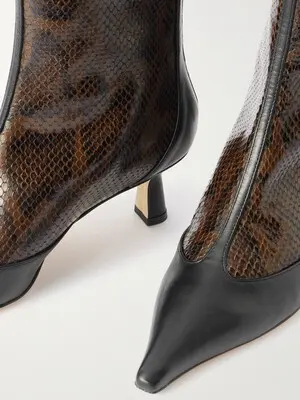 AeydĒ Sila Snake-effect Leather Ankle Boots