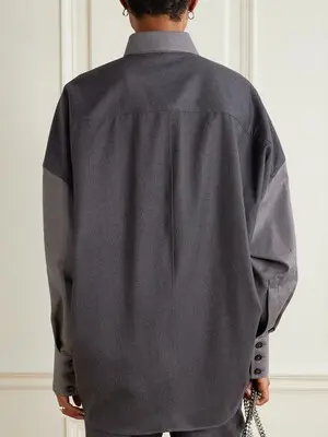 Stella McCartney Oversized Paneled Wool-twill Shirt