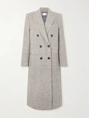 Stella McCartney Double-breasted Herringbone Wool And Silk-blend Coat
