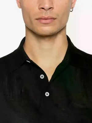 LARDINI Long-sleeve Wool Polo Shirt