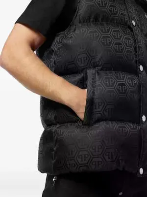 Philipp Plein Monogram-pattern Puffer Gilet