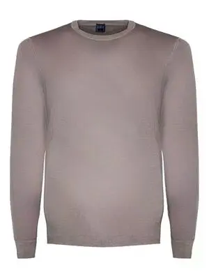 Fedeli Crew Neck Merino Wool Sweater - Neutrals