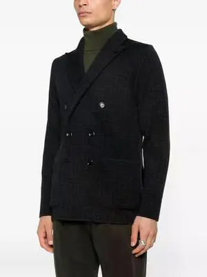 LARDINI Houndstooth Double-breasted Jacket