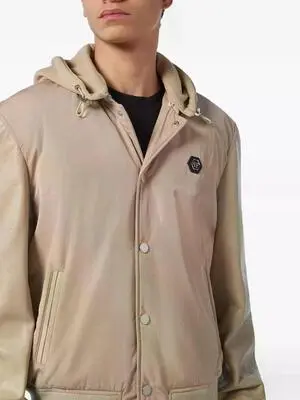 Philipp Plein Hooded Bomber Jacket - Neutrals