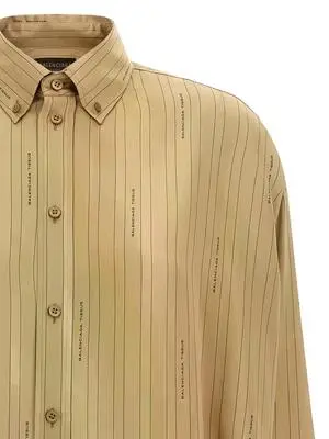 Balenciaga Logo-striped Shirt - Neutrals