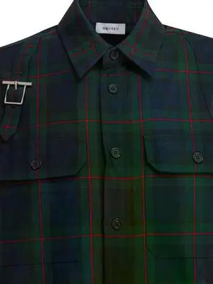 Alexander McQueen Buckle-strap Plaid Shirt