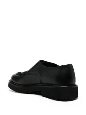 DOUCAL'S Double-buckle Leather Monk Shoes