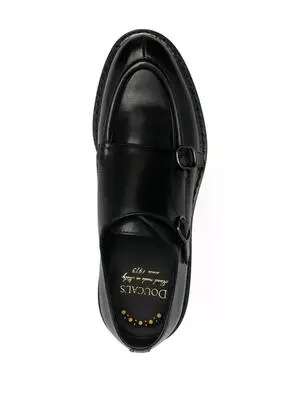DOUCAL'S Double-buckle Leather Monk Shoes