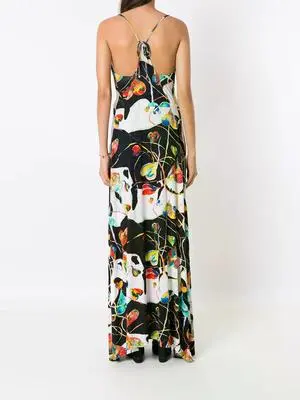 AMIR SLAMA Graphic Heart-print Maxi Dress