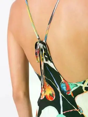 AMIR SLAMA Graphic Heart-print Maxi Dress