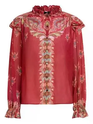 Etro Paisley-print Ruffled Blouse