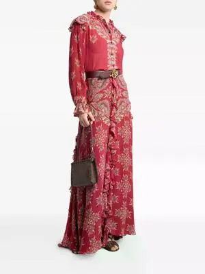 Etro Paisley-print Ruffled Blouse
