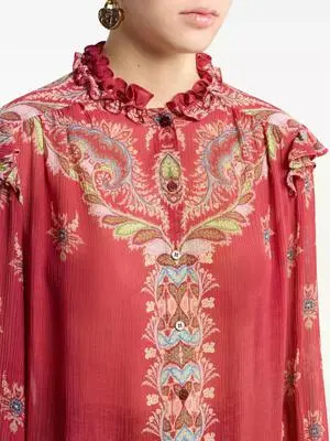 Etro Paisley-print Ruffled Blouse