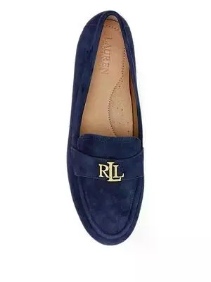 Ralph Lauren Suede Pumps With Gold-tone Logo Plaque