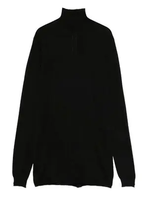 Rick Owens High-neck Wool Sweater - Black