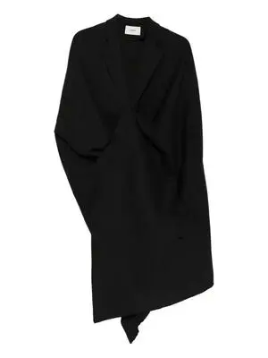 Coperni Wrapped Asymmetrical Coat - Black