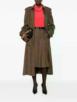 Saint Laurent Checked Double-breasted Trench Coat