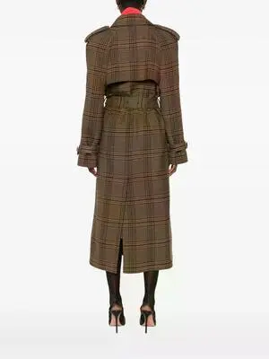 Saint Laurent Checked Double-breasted Trench Coat