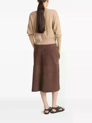 YVES SALOMON Suede Midi Skirt