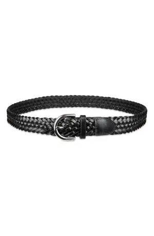 Cole Haan Braided Leather Belt - Black