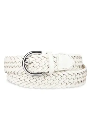 Cole Haan Braided Leather Belt - Ivory