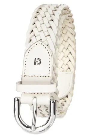 Cole Haan Braided Leather Belt - Ivory