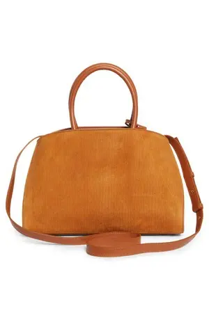 FERRAGAMO Small Suede Top Handle Satchel