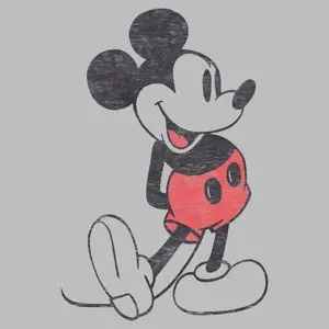 MICKEY & FRIENDS Distressed Mickey Mouse Pose Graphic T-shirt - Athletic Heather