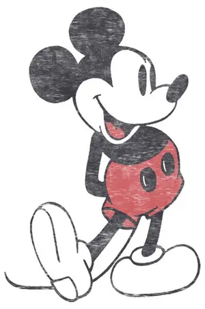 MICKEY & FRIENDS Distressed Mickey Mouse Pose Graphic T-shirt