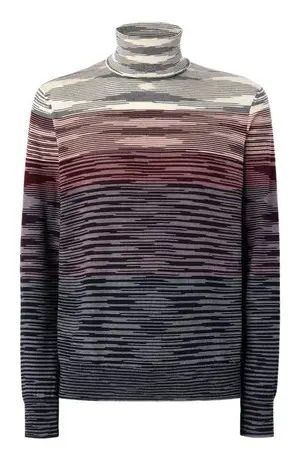 Missoni Flame Wool High-neck Sweater - Beige & Burgundy