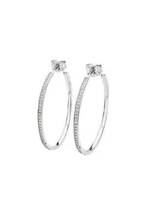 LUCY QUARTERMAINE Skinny Drip Large Hoop Earrings - Sterling Silver